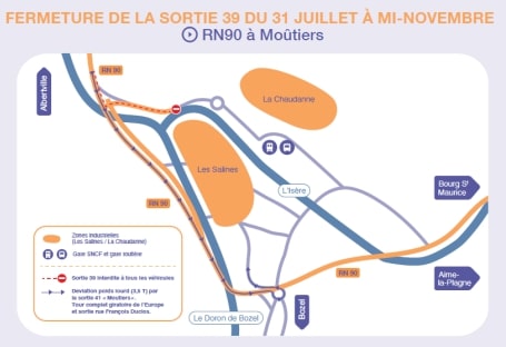 Moutiers - Réparation d'un ouvrage d'art, sortie n°39 "Moûtiers Nord" RN90